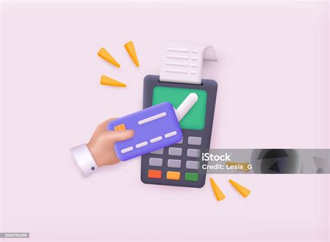 Contactless Payment Business Financial Conceptt 3d Web Vector Illustrations Stock Illustration