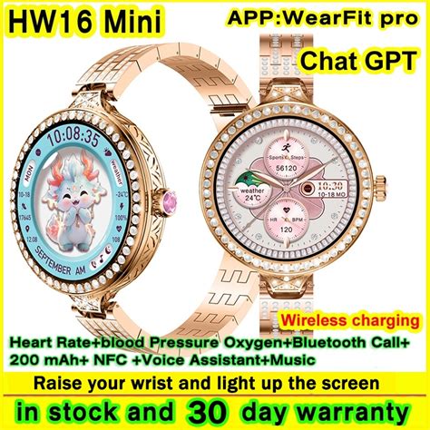 Chatgpt Original Hw16 Mini Smartwatch Women Nfc Bluetooth Call Music