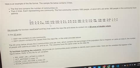 Here Is An Example Of The File Format The Sample Chegg Com