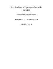 Gas Analysis Of Hydrogen Peroxide Solution Docx Gas Analysis Of Hydrogen Peroxide Solution