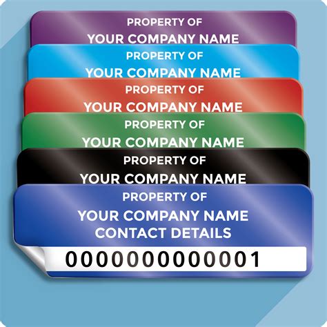 Serial Asset Labels Wide Design 4 Asset Labels From Uk Uk