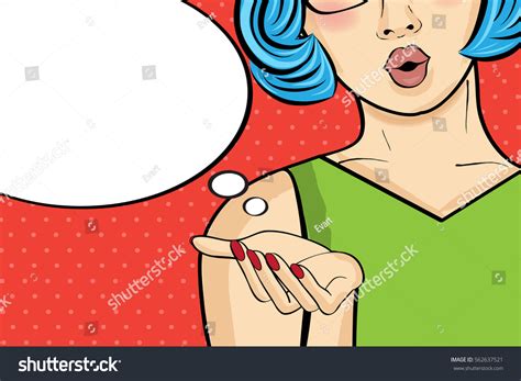 Pop Art Woman Comic Woman Speech Stock Vector Royalty Free 562637521