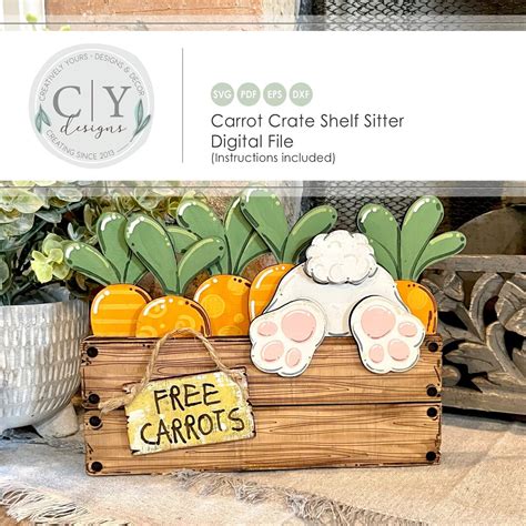 Carrot Svg Easter Bunny Svg Shelf Sitter Digital File Laser File Etsy