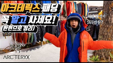 복잡한 아크테릭스 패딩 아크테릭스 10년차 직원과 함께 한방에 정리 대장급 패딩 고어텍스패딩 구스 합성보온제 패딩 이 영상 한편으로 끝 Youtube