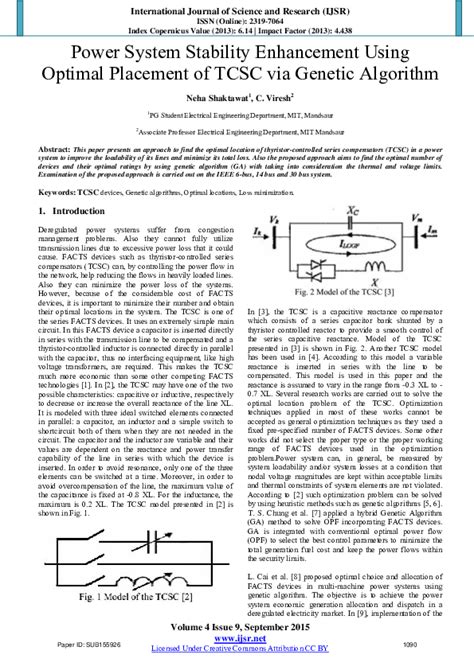 Pdf Power System Stability Enhancement Using Optimal Placement Of