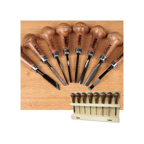 Narex 8 Pc Palm Chisel Set W Wooden Stand Infinity Cutting Tools