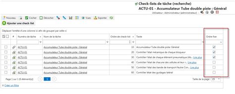 Modification Automatique De L Ordre Des Check List Lors De La