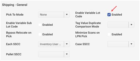 Enable Variable Lot Codes Example Da Vinci Unified