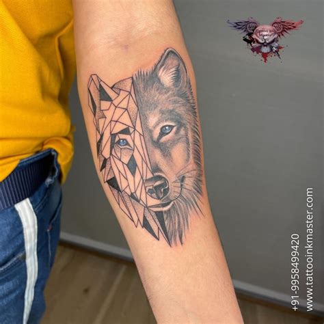 Geometric Wolf Tattoo