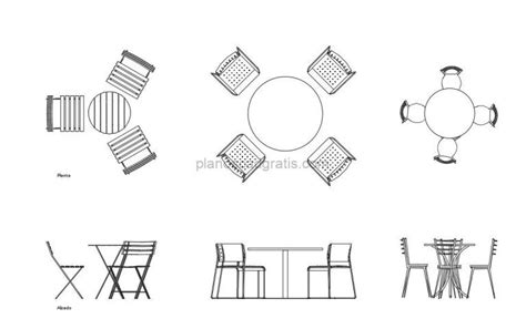 Mesas De Cafeterías Planos Cad Gratis