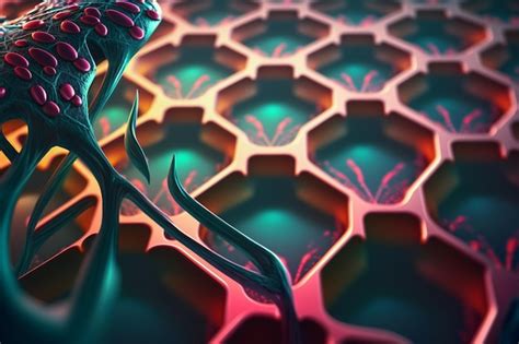 Premium Ai Image A Colorful Image Of A Beehive With A Blue And Red