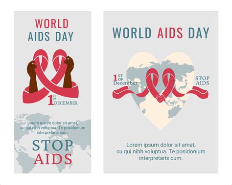 Set Of Aids Day For Poster Flyer Human Hands Of Different Colour