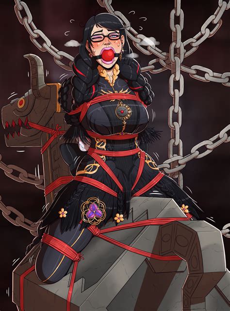 Rule 34 1girls Arms Tied Behind Back Ball Gag Bayonetta Bayonetta