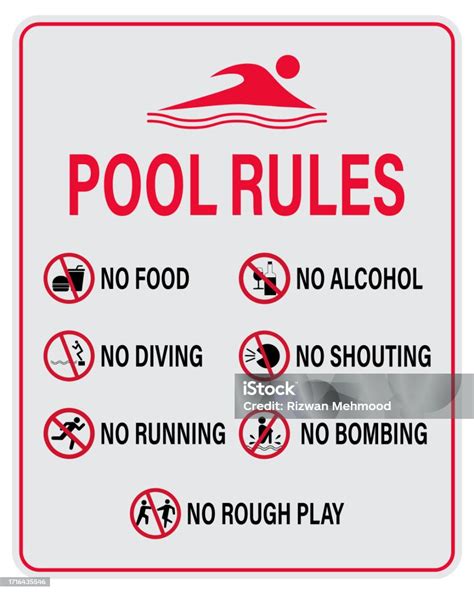 Pool Rules Sign Swimming Pool Rules Sign Sticker Vector Stock Illustration Download Image Now
