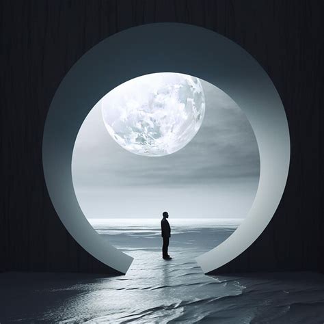 Premium Ai Image A Person Standing In Front Of A Circle That Has A