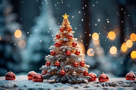 Premium Ai Image Christmas Tree And Decorationsgenerative Ai