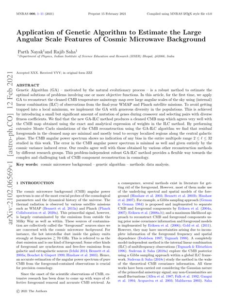 pdf application of genetic algorithm to estimate the large angular