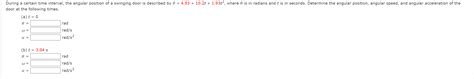Solved During A Certain Time Interval The Angular Chegg Com