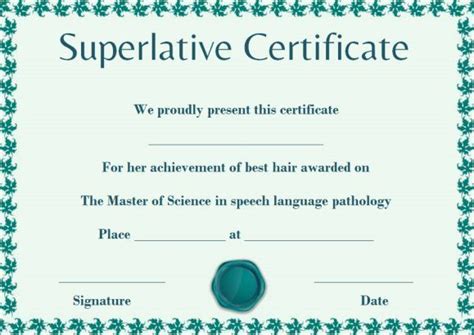 Superlative Certificate Template 10 Certificate Designs To For In