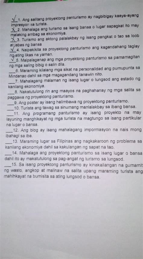 Pakisagot Po Panuto Lagyan NG Tsek Ang Mga Pahayag Na Nagsasaad NG