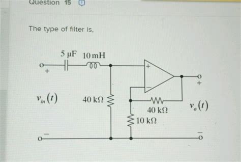 Question 15 The Type Of Filter Is StudyX