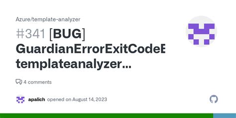 BUG GuardianErrorExitCodeException Templateanalyzer Completed With