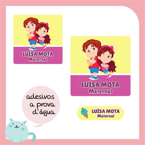 Etiqueta Escolar Maria Clara E Jp Volta S Aulas Elo
