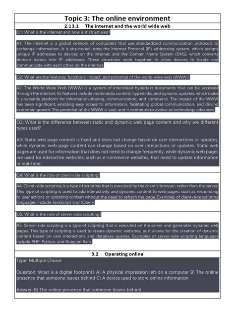 Unit 1 Chapter 3 Worksheet Answer Pdf World Wide Web Internet And Web