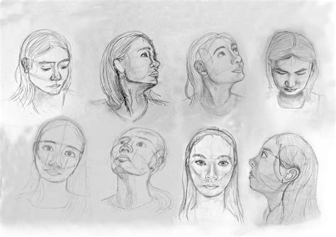 Female Head Drawing Reference