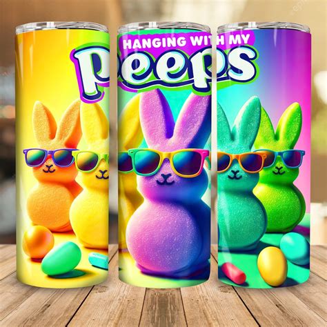 Hanging With My Peeps 20oz Tumbler Wrap Easter Marshmallow Peeps Bunny