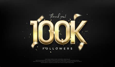 100k 추종자 감사를위한 고급스러운 디자인 성취 축하 디자인을 위한 프리미엄 벡터 배경 3차원 형태에 대한 스톡 벡터 아트 및 기타 이미지 Istock