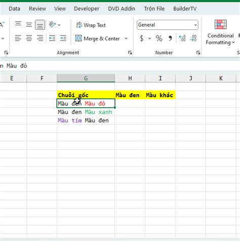 Tách Chuỗi Theo Màu Sắc Trong Excel