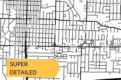 Printable Map Of Joplin Mo Missouri Usa City Map With Street Etsy