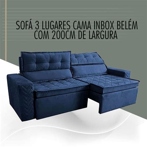 Sofá 3 Lugares Cama Inbox Belém Retrátil Casas Bahia