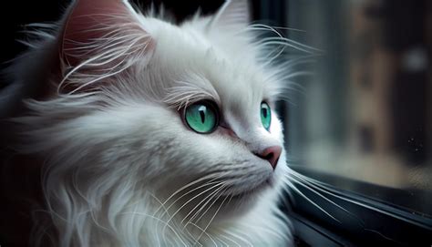 Cute Domestic Cat Looking At Camera Whiskers Up Generative Ai Premium