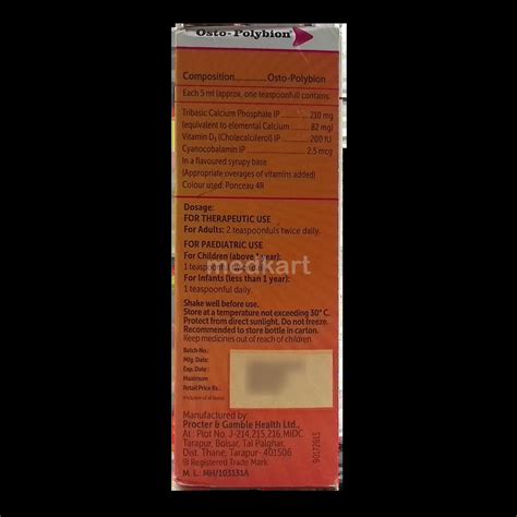 Osto Polybion Syrup 300 Ml Price Uses Side Effects And Substitutes
