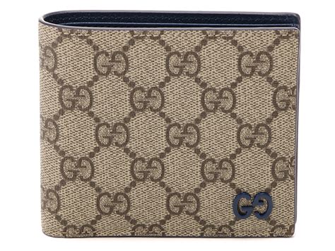 Gucci グッチ Ggディテール付きウォレット 二つ折り財布 ベージュネイビー Pvc／レザー 433 の購入なら「質」の大黒屋（公式）