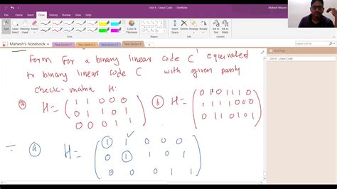 Examplesparity Check Matrix Generator Matrix Coding Theory Rsml