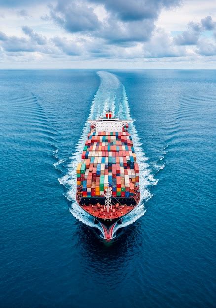 Cargo Ship Sailing Through The Ocean Ai Generated Image