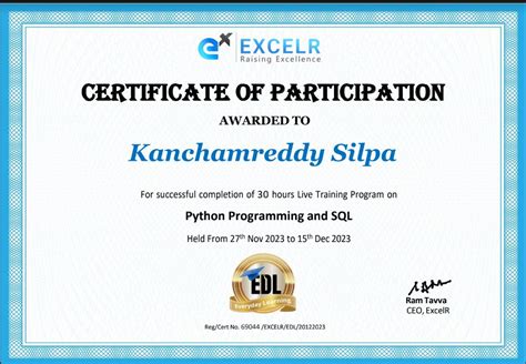 Silpa Kanchamreddy On Linkedin Python Sql Programming Excelr