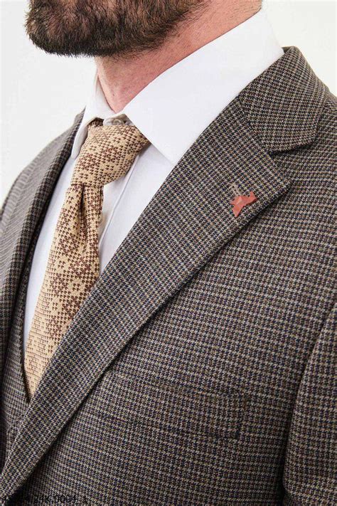 Navy Khaki Shepherds Check Suit Slim Fit Wool 3 Piece Etsy