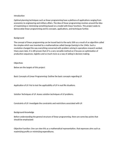 Sample Pdf Linear Programming Mathematical Optimization