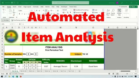 Automated Item Analysis 2022 2023 Youtube