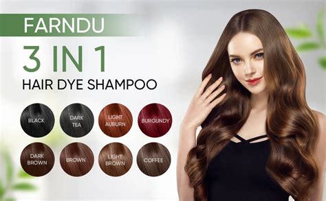 Farndu Brown Hair Dye Shampoo For Women Men Gray Hair