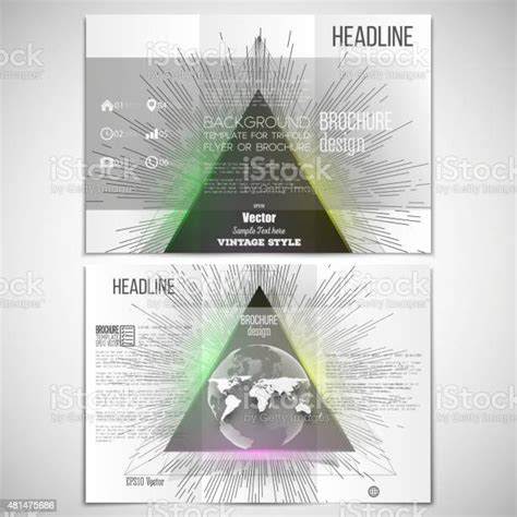 Vector Set Of Trifold Brochure Design Template On Both向量圖形及更多2015年圖片
