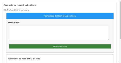 generador de hash sha1 en línea