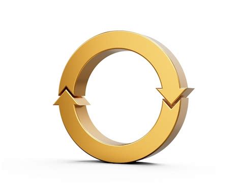 Premium Photo Golden Rounded Clockwise Arrow Loop Symbolizes