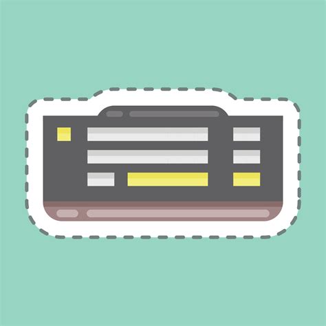 Sticker Line Cut Keyboard Suitable For Computer Components Symbol Simple Design Editable