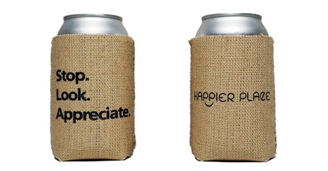Gratitude Moment Burlap Can Cooler Happier Place