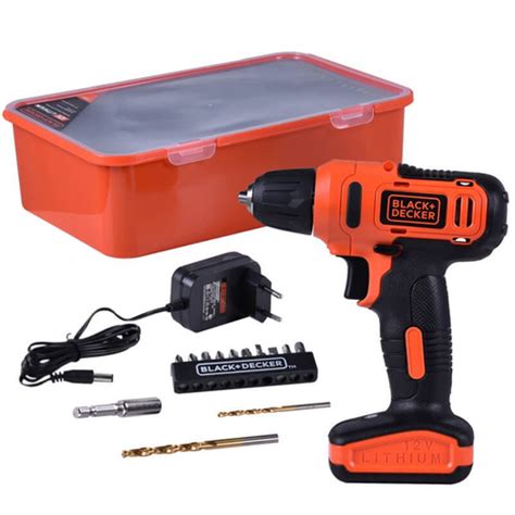 Kit Parafusadeira E Furadeira Maleta E Acessórios Black Decker 3 8 Ld12Sp Laranja Bivolt em